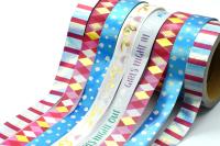 China Manufacturers Washi Tape Stickers Logo Holiday Gifts Holographic Adhesive Festival Masking Tape for sale