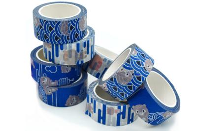 China Wholesale Washi Tape Custom Printed Blue Japanese Paper Tape Colored Masking Tape for sale