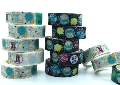 China Stationary Metallic Acid Free Adhesive Waterproof Glitter Film 15mm Masking Tape for sale