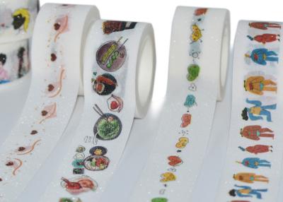 China Custom Printed CMYK Waterproof Glitter Washi Tape Manufacturer for sale