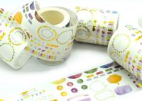 China Single Sided Colorful 15mm Geometric Foil Washi Tape for sale