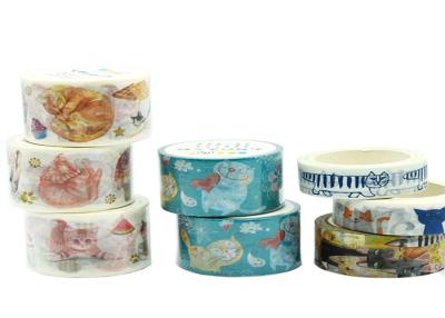 China Easy Tear Skinny Cats Masking Washi Tape For Scrapbook Layouts for sale