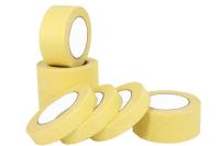 China Removable Light Yellow Crepe Paper Masking Tape In Size 48mm X 50m for sale