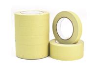 China Removable Light Yellow Crepe Paper Masking Tape In Size 48mm X 50m for sale