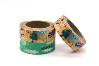 China Acrylic Adhesive Colorful Printing Christmas Masking Tape for sale