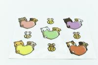 China Single Sided animal Removable Glue PVC Vinyl Stickers for sale