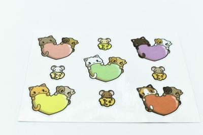 China Single Sided animal Removable Glue PVC Vinyl Stickers for sale