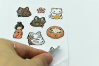 China Easy Tearing japanese style Die Cut PVC Sticker Sheets for sale