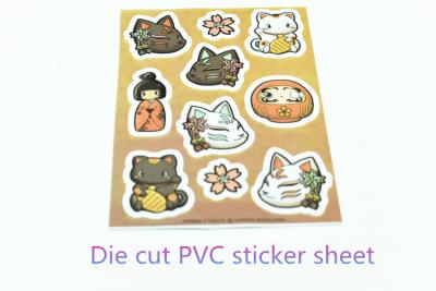 China Easy Tearing japanese style Die Cut PVC Sticker Sheets for sale