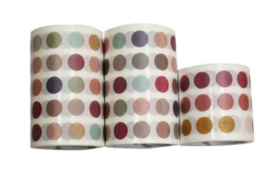 China DEC Dot Printed 20mm*10m Washi Paper Die Cut Tape for sale