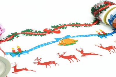 China DEC Festival Adhesive CMYK Holiday Washi Tape for sale