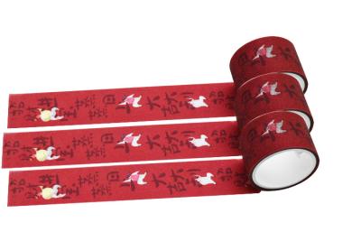 China Red Chinese Character 30mm Adhesive Glitter Tape for sale