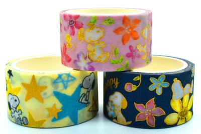 China Single Sided Cartoon Snoopy Glitter Foil Washi Tape for sale