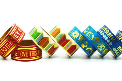 China Custom Printed 15mm*10m Gold Foil Decorative Washi Tape for sale