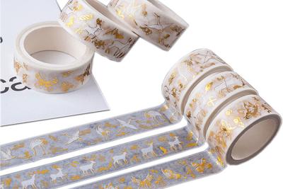 China Oil Proof CMYK Foil Washi Tape For Lipstick Packaging for sale