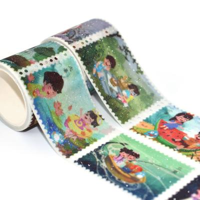 China Custom Printed Craft Decorative 15mm Glitter Washi Paper Tape for sale