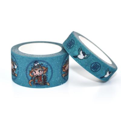 China Custom Kawaii Washi Paper Masking Tape Printed Glitter Washi Tape Manufacturer for sale