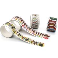 China CMYK Printed Die Cut Single Sided Washi Tape Rolls for sale