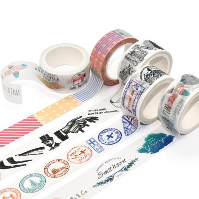 China Colorful Writable Decorative Chinese DIY Design Your Own Adhesive Paper Washi Tape for sale