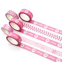 China Custom Colored Pink Masking Tape Kawaii Decorative Sticky Tape For Children for sale