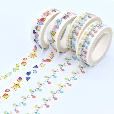 China Tearable Acrylic Adhesive Waterproof Kawaii Washi Tape for sale