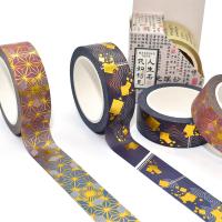 China Kpop Rainbow Galaxy Holographic Washi Tape Gold Foil Custom for sale