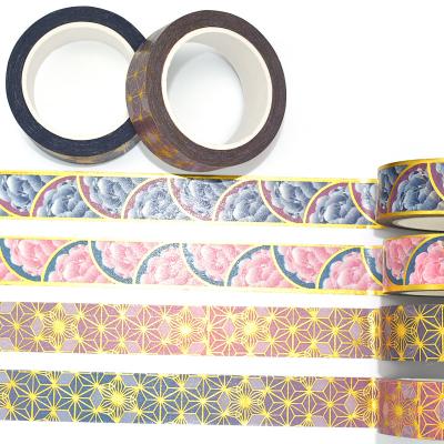 China Custom Writable Cute Washi Paper Tape Printed Silver Or Gold Foil Washi Tape for sale