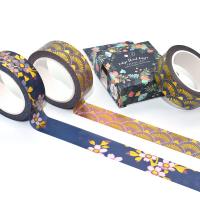 China Gold Foil Washi Tape Custom Printed 50 Rolls Tape Set Decoration for sale