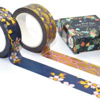 China Gold Foil Washi Tape Custom Printed 50 Rolls Tape Set Decoration for sale