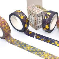 China Gold Foil Washi Tape Custom Printed 50 Rolls Tape Set Decoration for sale