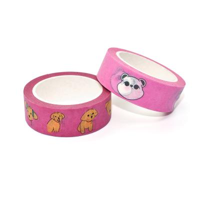 China Custom Cartoon Design Bullet Journal Color Printed Washi Paper Masking Tape for sale