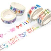 China Colorful Writable China Custom Design Waterproof Washi Paper Tape Colored Masking Tape for sale