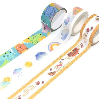 China CMYK Waterproof Kawaii Washi Tape For Scrapbooking Planner Printed Masking Washi Paper Tape for sale