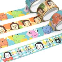 China Easy Tear Skinny Cats Masking Washi Tape For Scrapbook Layouts Printed Masking Washi Tape for sale