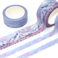 China Washi Tape Custom Printed Blue Japanese Paper Tape Colored Masking Tape for sale