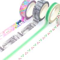 China Colorful DIY Washi Paper Tape Custom Printed Writable Masking Washi Tape for sale