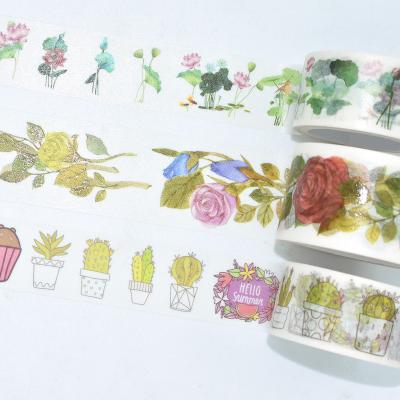 China Tearable Acrylic Adhesive Waterproof Kawaii Colored Masking Washi Tape Jumbo Washi Tape for sale