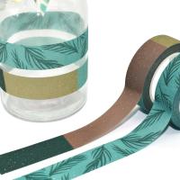 China Custom Printed Tearable Stationery Scrapbooking Glitter Washi Tape for sale