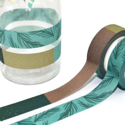 China Custom Printed Tearable Stationery Scrapbooking Glitter Washi Tape for sale