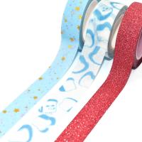 China Custom Printed CMYK Waterproof Glitter Washi Tape Manufacturer for sale