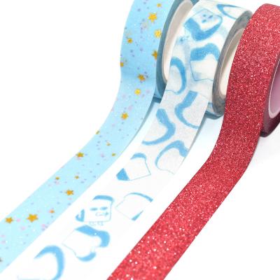 China Custom Printed Glitter Washi Tape Waterproof Washi Paper Tape for sale