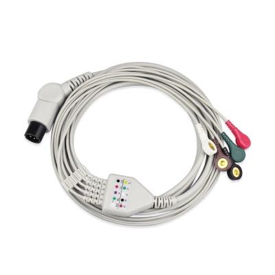 China 2.4 Meter 3-Lead ECG Cable for Mindray - TPU Medical Cable with ISO 13485 Certification for sale