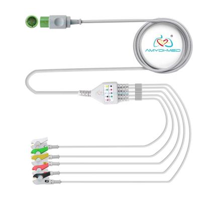 China SPACELABS ECG Cable Round 17P 5 Clip with 2.4m Length and 2-Year Warranty for Medical Monitoring Systems for sale