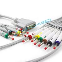 China Biocare Dongjiang Edan 10-Lead ECG Cable with Chest Suction & Limb Clamp - 2.4m TPU Cable, DB15P Connector for sale