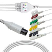 China Amydi-Med 5-Lead ECG Cable with 2.4m Cable & 0.9m Leads - TPU Jacket, Clip Terminations, ISO 13485 Certified for sale