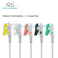 China Amydi-Med 5-Lead ECG Cable with 2.4m Cable & 0.9m Leads - TPU Jacket, Clip Terminations, ISO 13485 Certified for sale