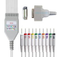 China 2.4M 10-Lead 15-Pin AHA ECG Cable for GE MAC500 & MAC1200 with 3-Year Warranty for sale