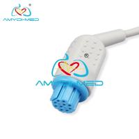China NV-10J ECG Cable 5-Lead for Datex AS/3 CS/3 S/5 Cardiocap - 2.4m TPU Medical Grade for sale