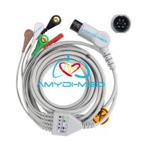 China BCI 6-Pin Medical ECG Cable with 5 Leads - 2.4m TPU Cable & 0.9m Leads for Adult/Pediatric Use for sale