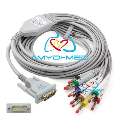 China Schiller Hellige ECG Cable 10 Lead 3.3M TPU Medical Grade with CE ISO13485 Certification for sale